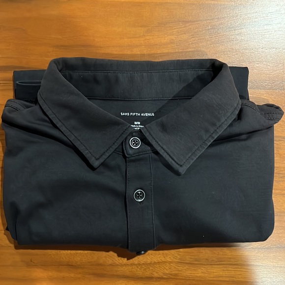 Saks Fifth Avenue | Shirts | Saks Fifth Avenue Luxury Black Polo | Poshmark